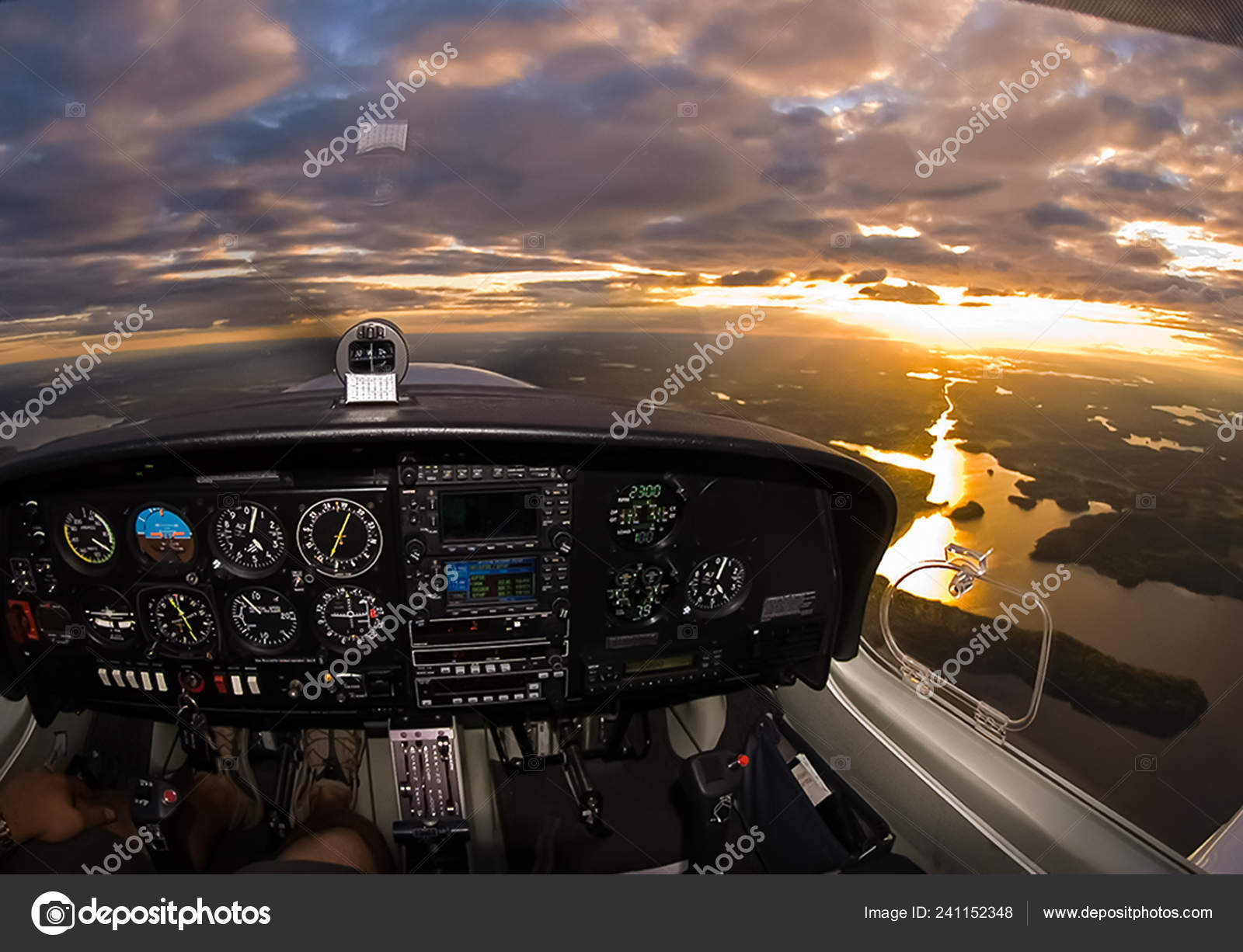 Cockpit Passenger Plane View Cockpit Flight Passenger Aircraft Stock ...