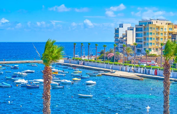 BUGIBBA, MALTA - 16 DE JUNIO DE 2018: El complejo Bugibba es uno de los ...