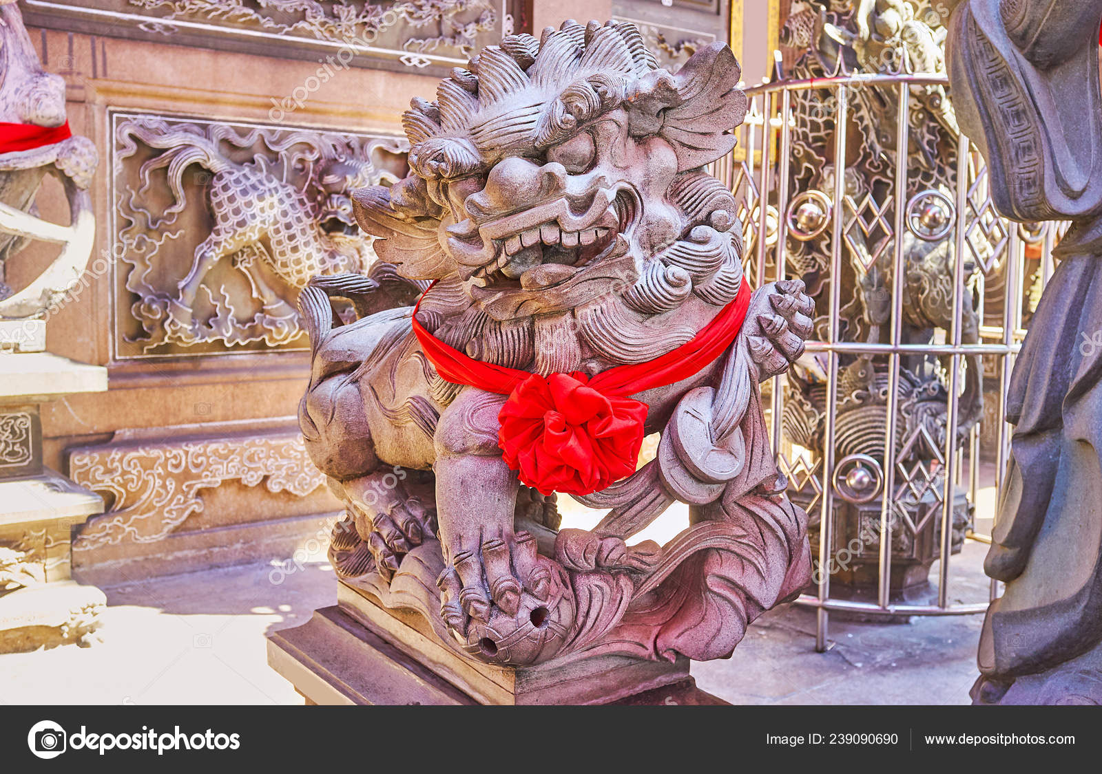 Chinese Stone Lion Front