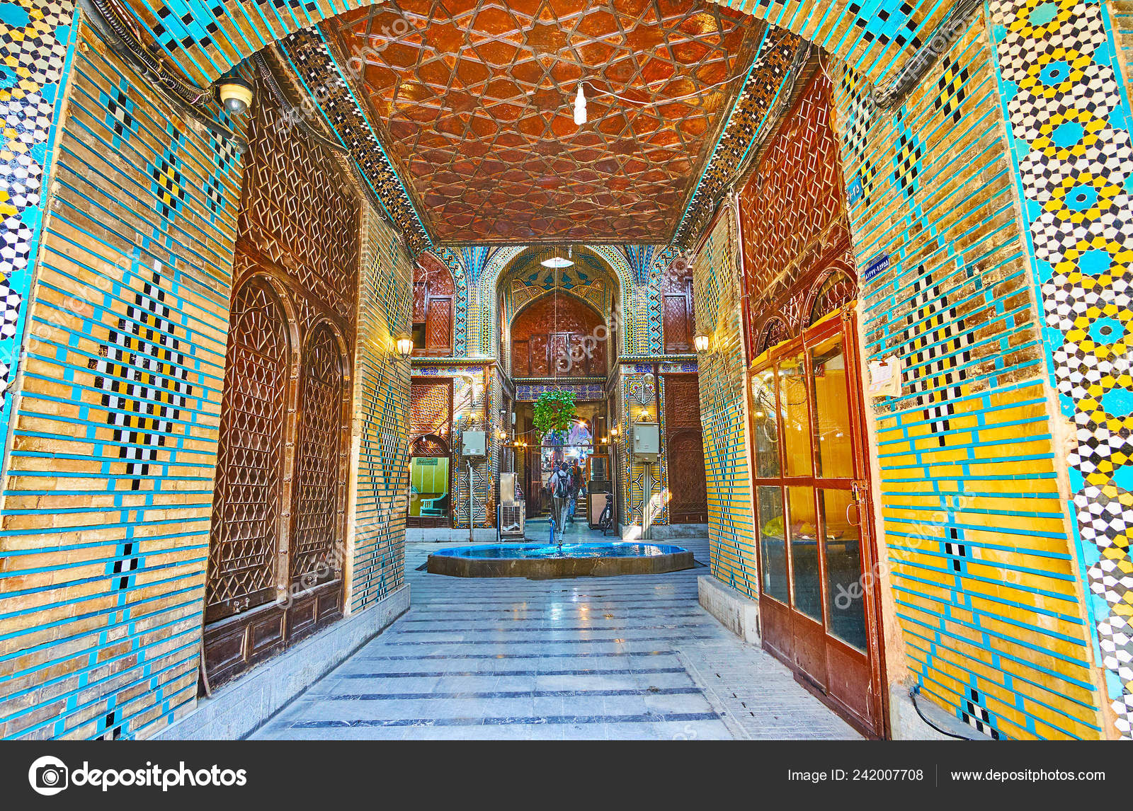 Isfahan Iran October 2017 Beautiful Passageway Tile Patterns Carved ...