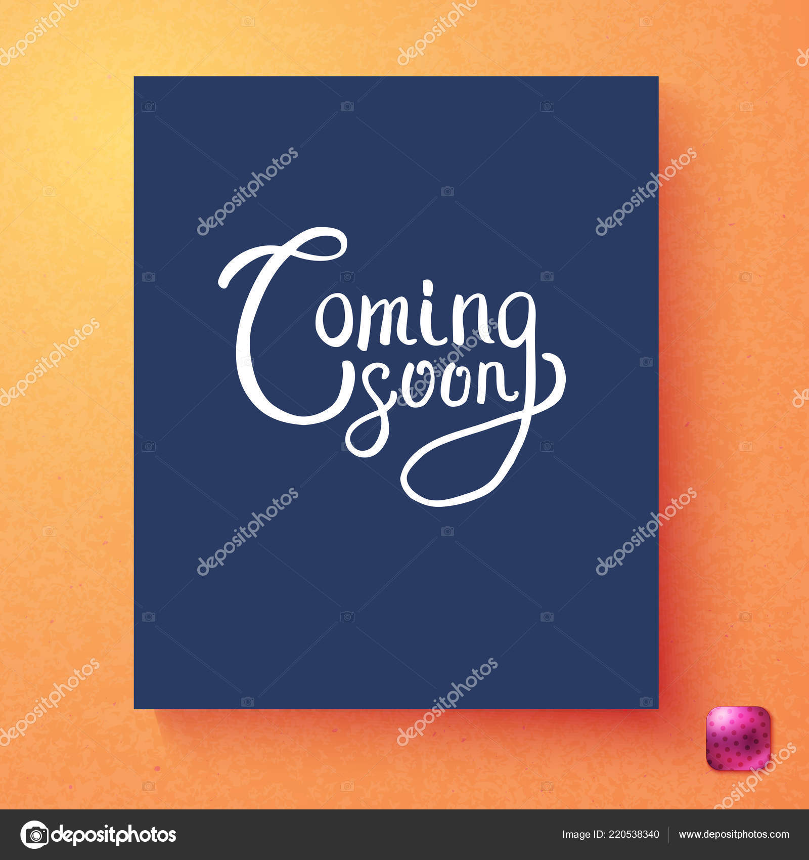 Rectangular Blue White Coming Soon Announcement Card Template Orange ...