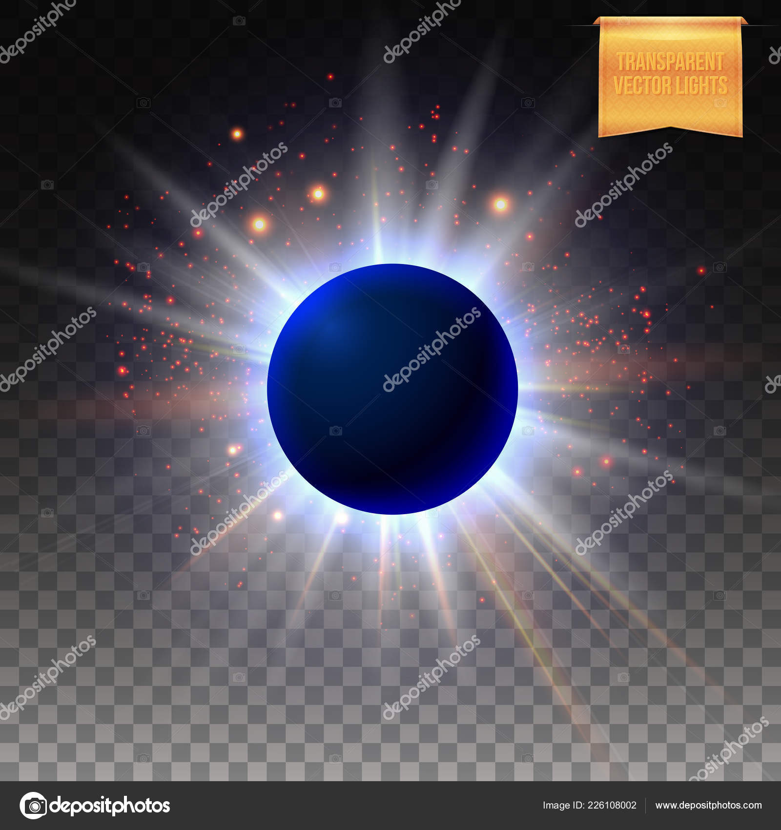 Total Eclipse Transparent Background Sparkling Star Lights Radiant ...
