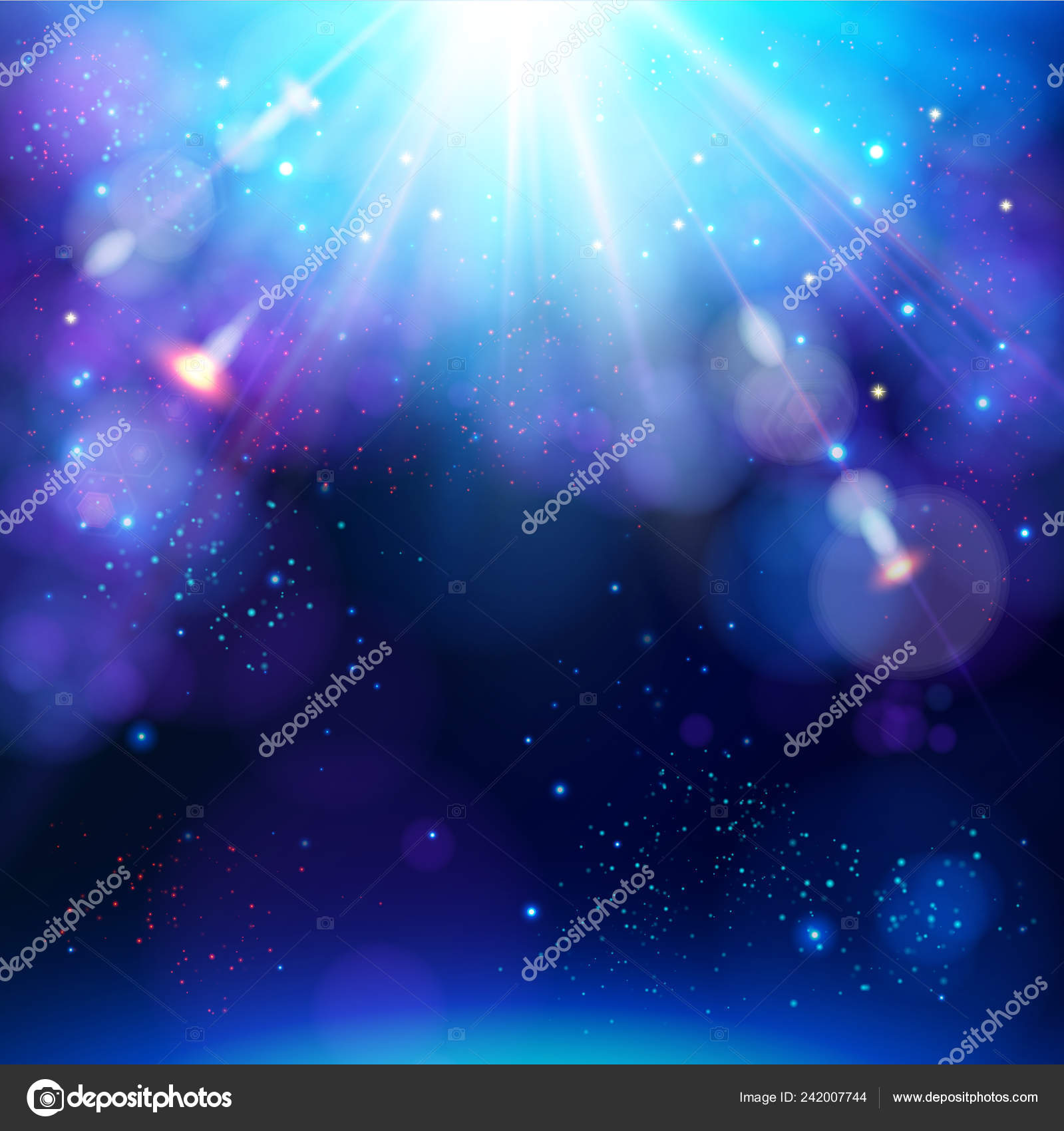 Sparkling Blue Festive Star Burst Background Dynamic Bright White ...