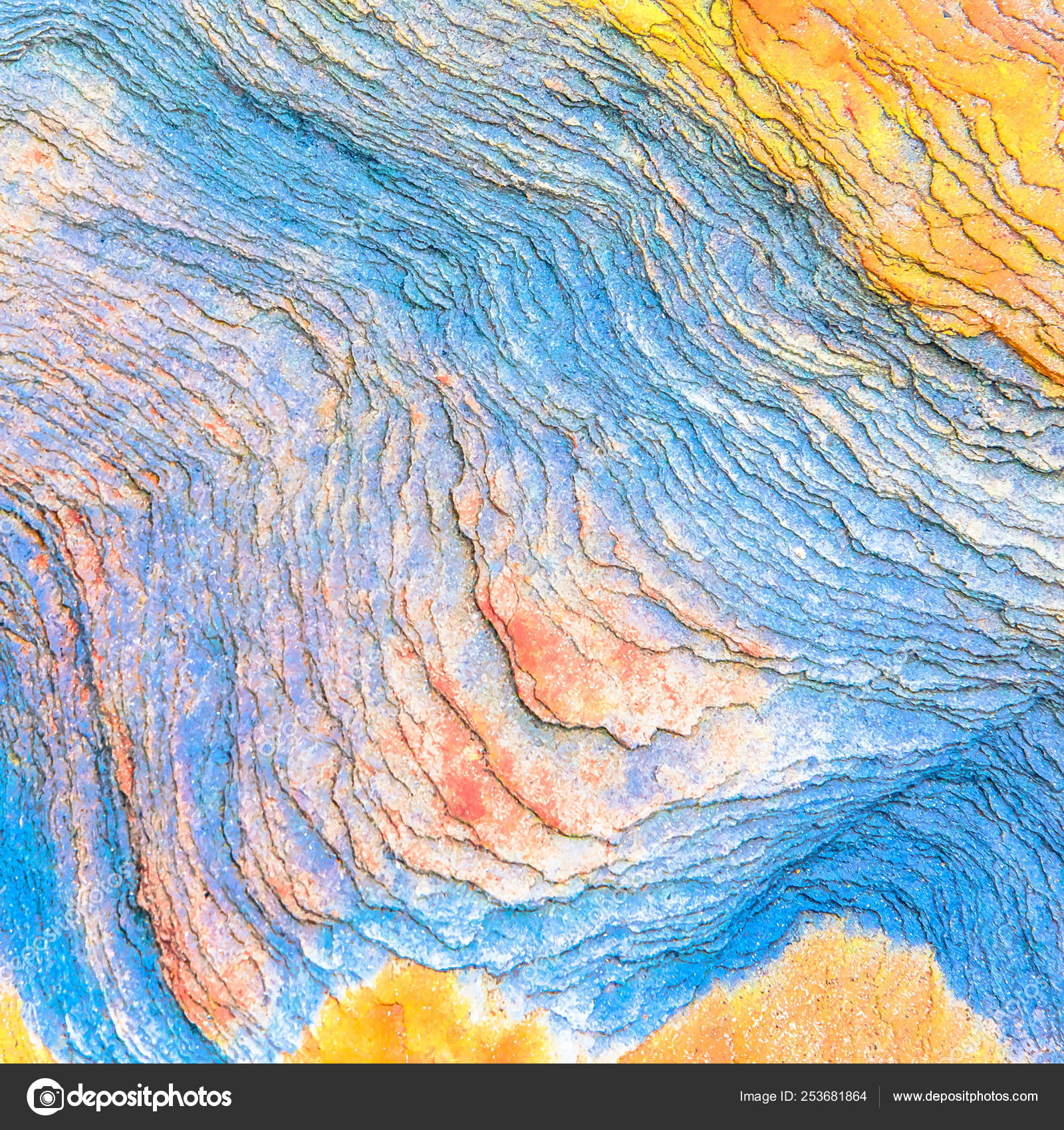 Colourful sedimentary rocks formed by the accumulation of sedime Stock ...