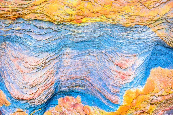 Colourful sedimentary rocks formed by the accumulation of sedime Stock ...