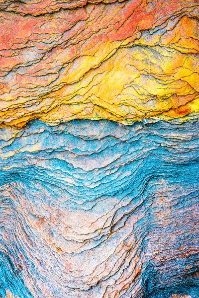 Colourful sedimentary rocks formed by the accumulation of sedime Stock ...