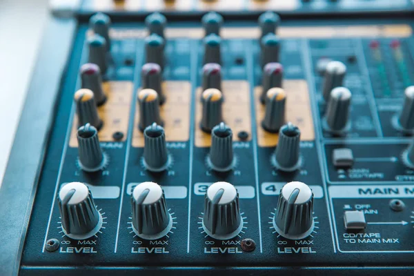 Photo of the analog audio mixer of the sound producer close up - Stock ...