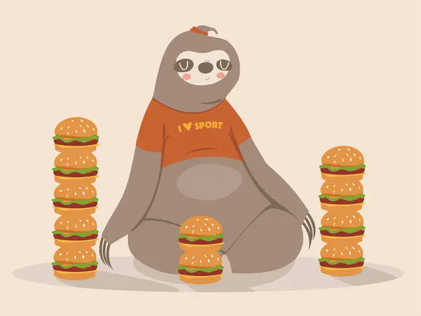 Vector Cute Funny Illustration Fries Teenager His Girlfriend Hamburger ...