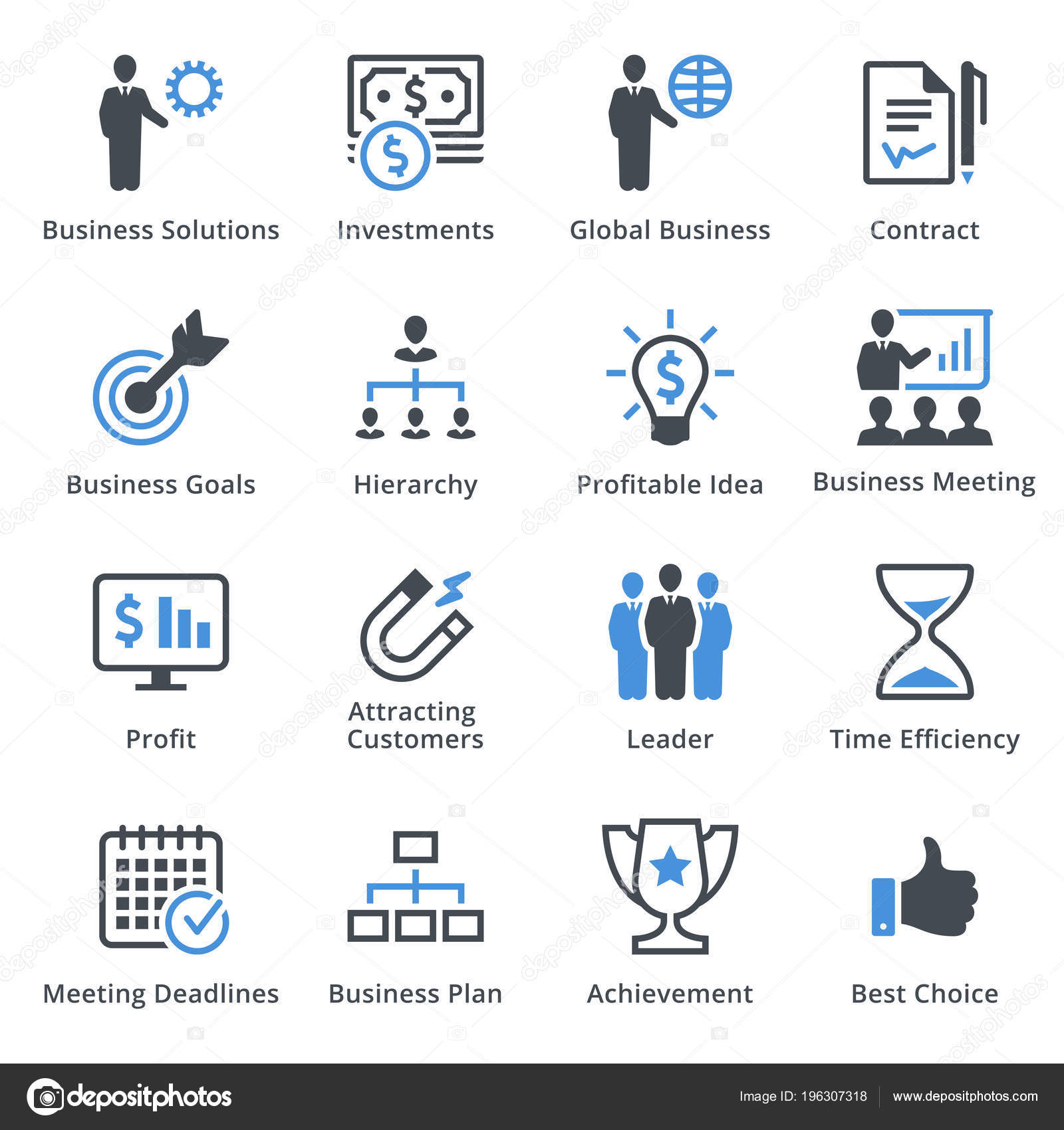 Business Icons Set Blue Series — Stock Vector © Tanciu #196307318