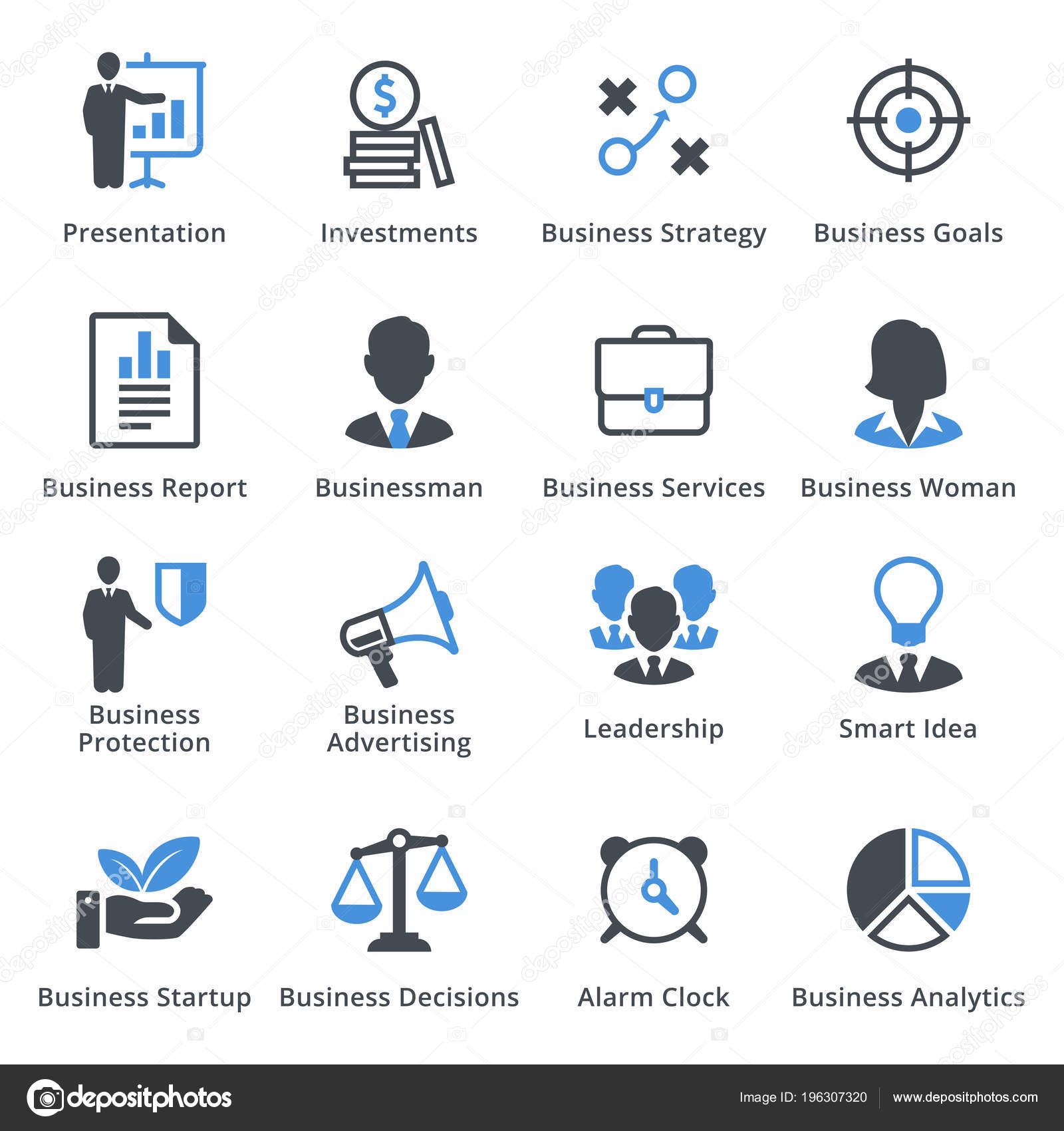 Business Icons Set Blue Series Stock Vector Image by ©Tanciu #196307320