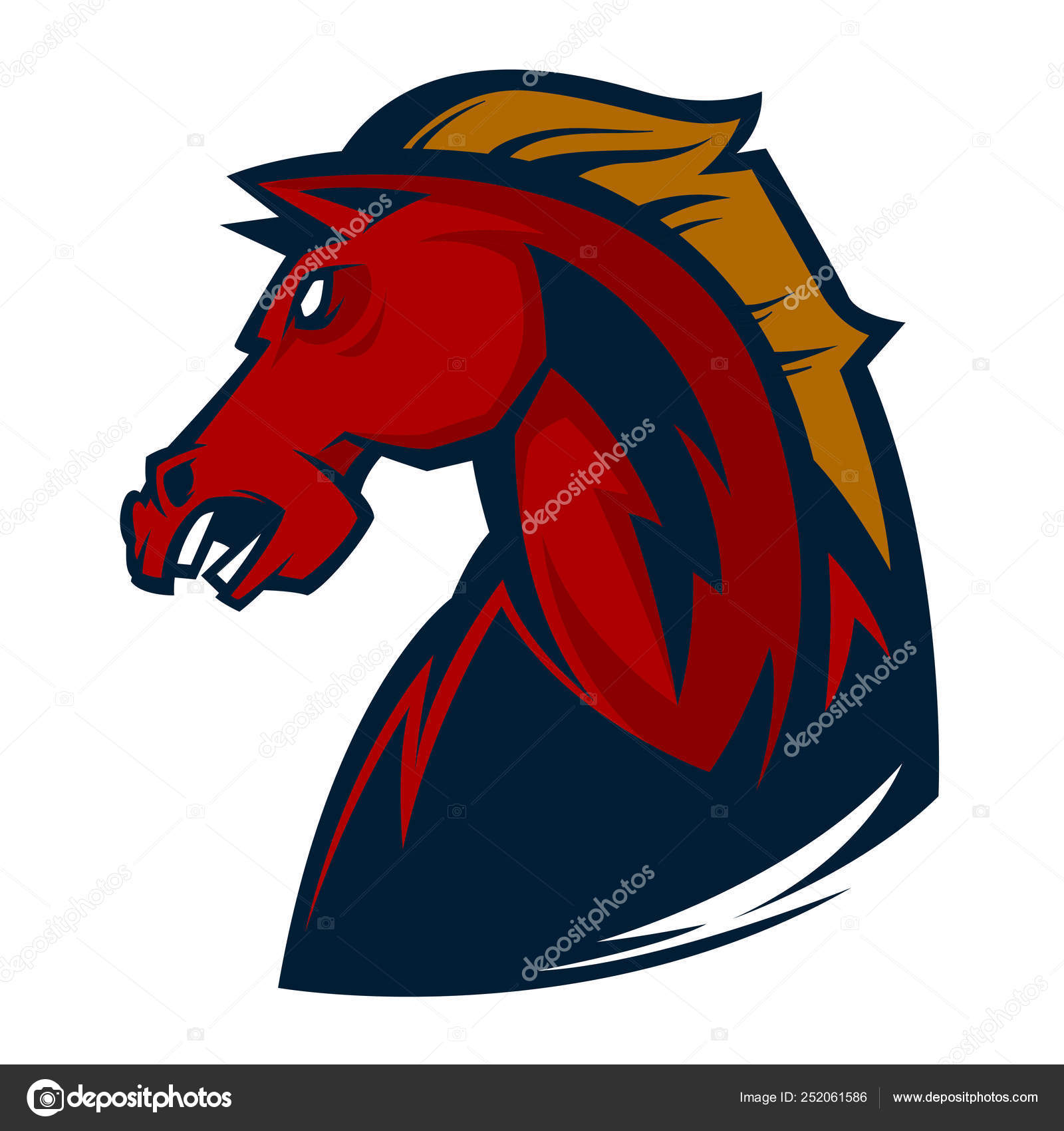 Angry Horse Head Logo
