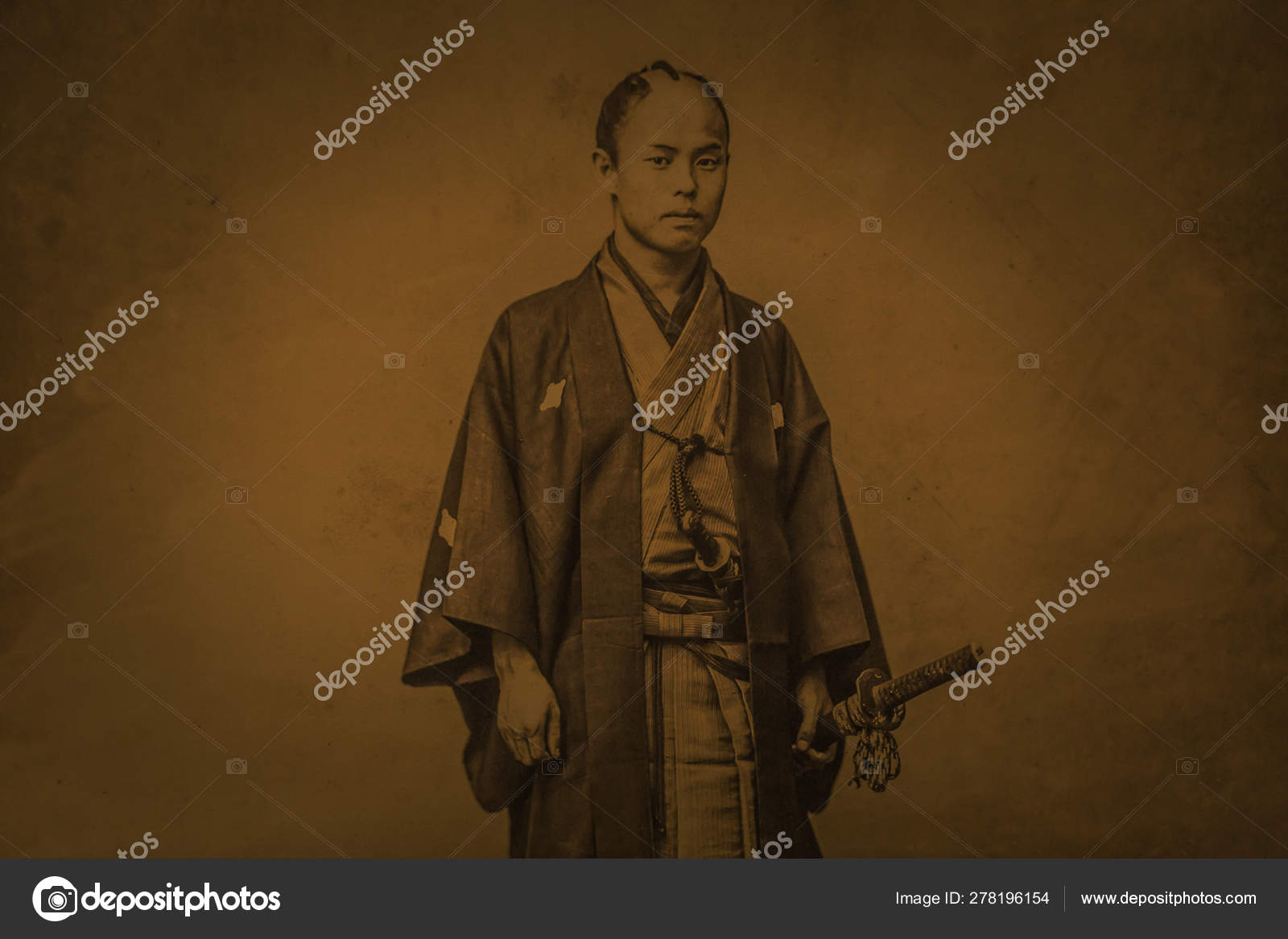Tokyo - May 21, 2019: Samurai portrait in the Tokyo National Mus ...