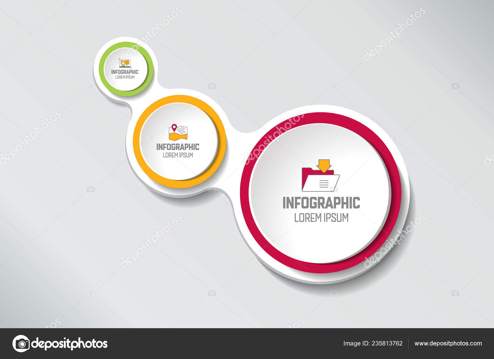 Steps Elements Bubble Chart Scheme Diagram Template Infographic ...