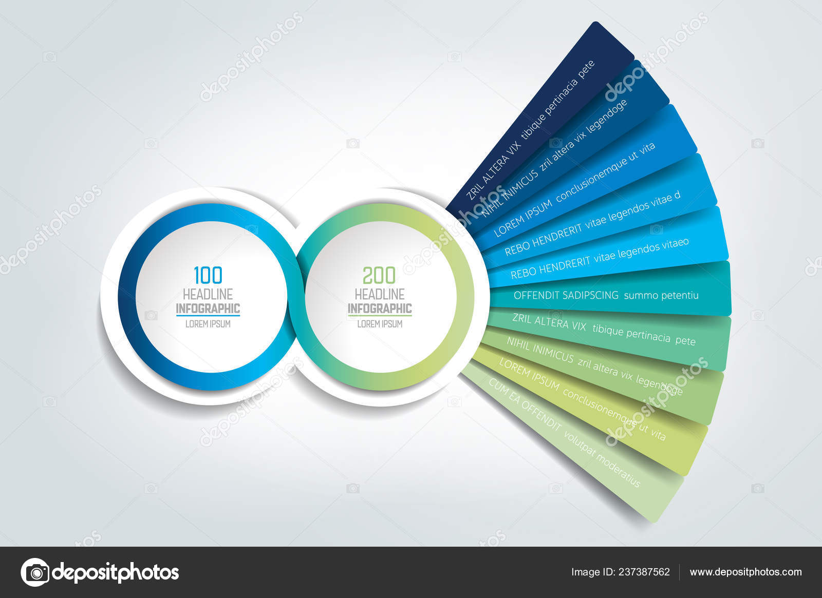 Circle Connected Infographic Two Labels Vector Template Stock Vector by ...