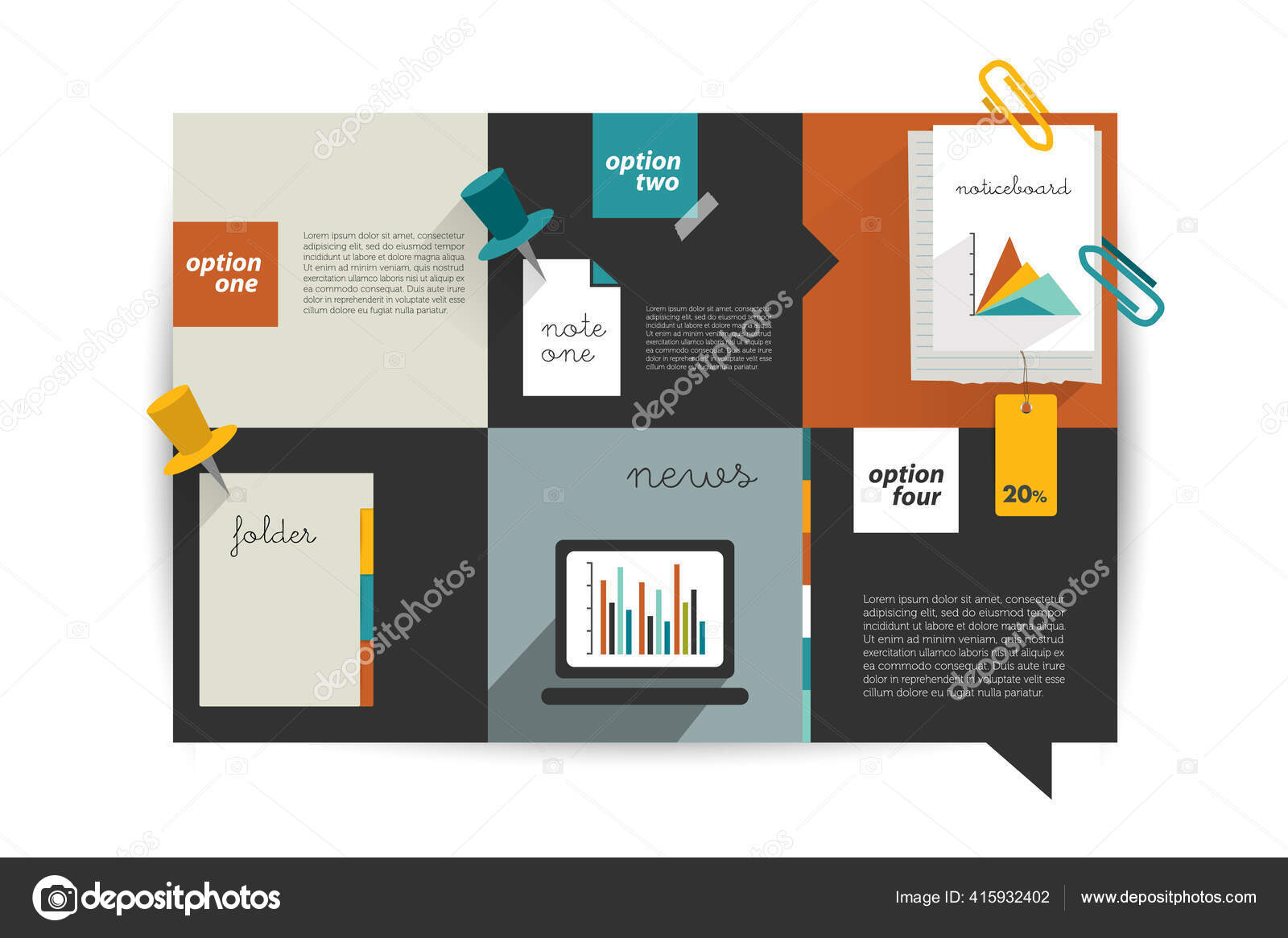 Chart Schedule Tab Banner Minimalistic Vector Design Infographic Stock ...