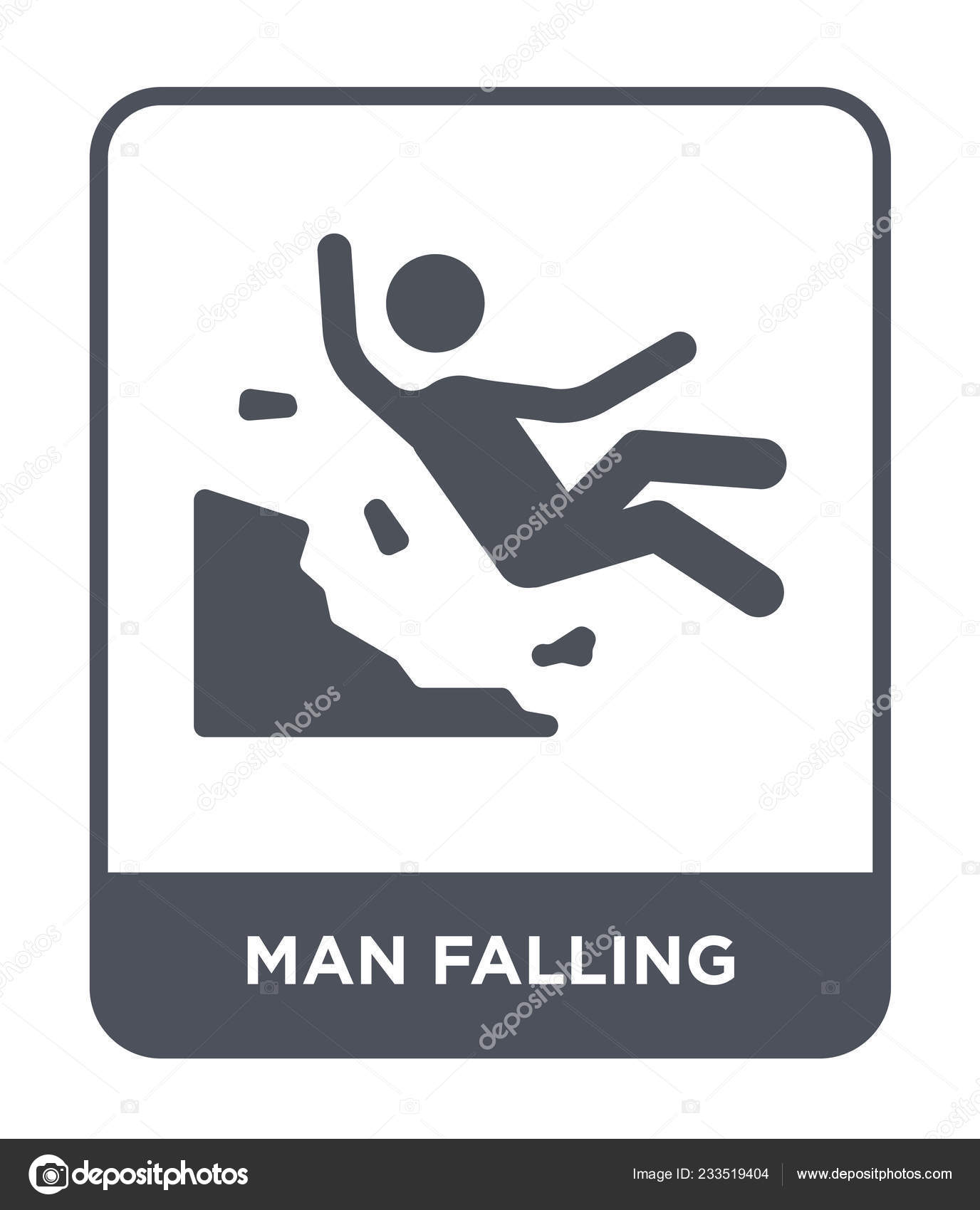 Hombre Cayendo Icono Estilo Diseño Moda Hombre Cayendo Icono Aislado ...
