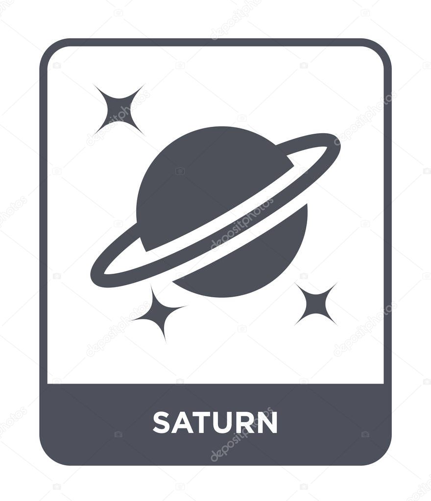 saturn icono en el estilo de diseño de moda. Saturno icono aislado ...