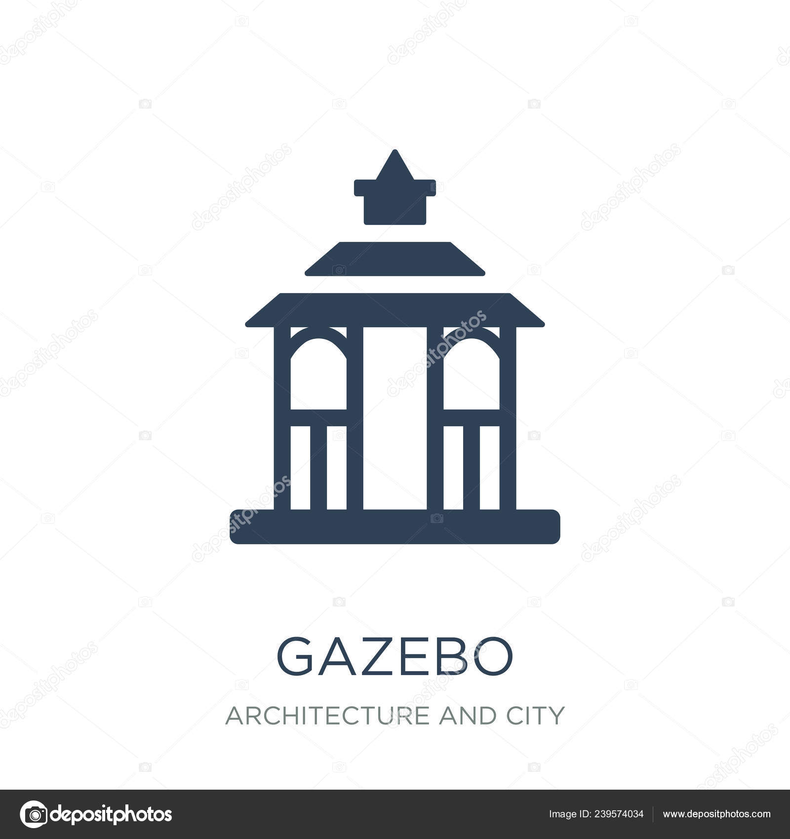 Gazebo Icon Vector White Background Gazebo Trendy Filled Icons ...