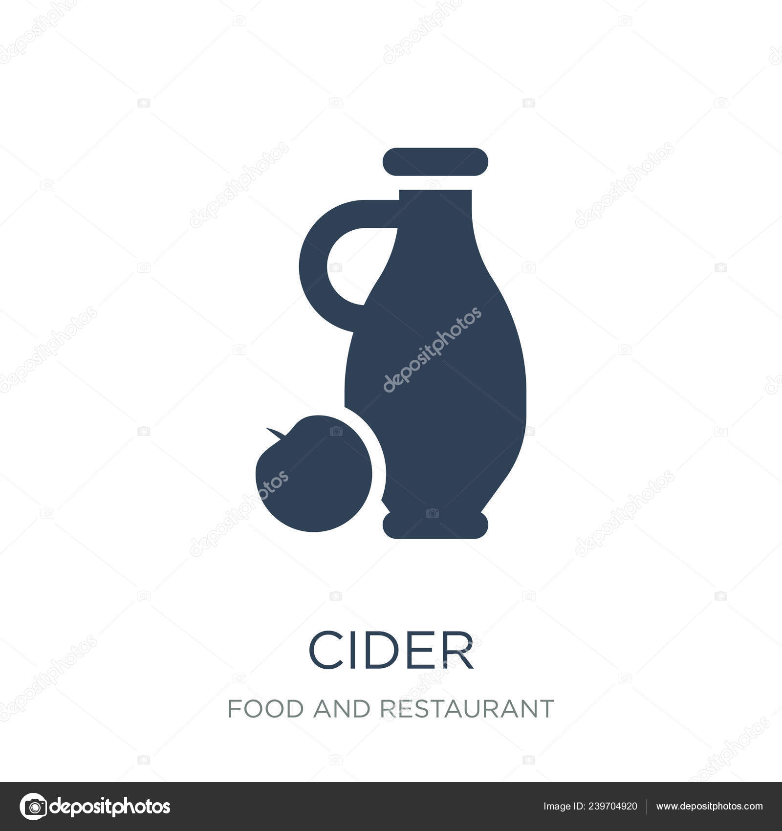 Cider Icon Vector White Background Cider Trendy Filled Icons Food Stock ...