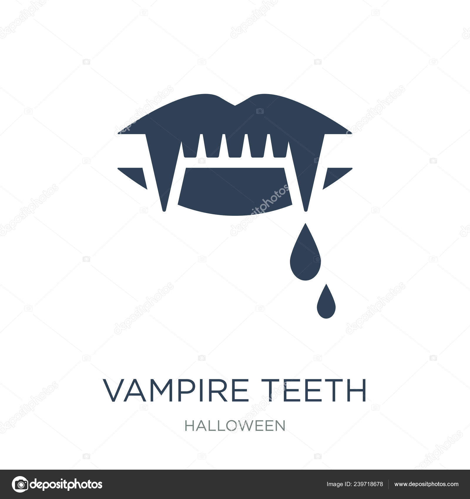 Vampire Teeth Icon Vector White Background Vampire Teeth Trendy Filled ...