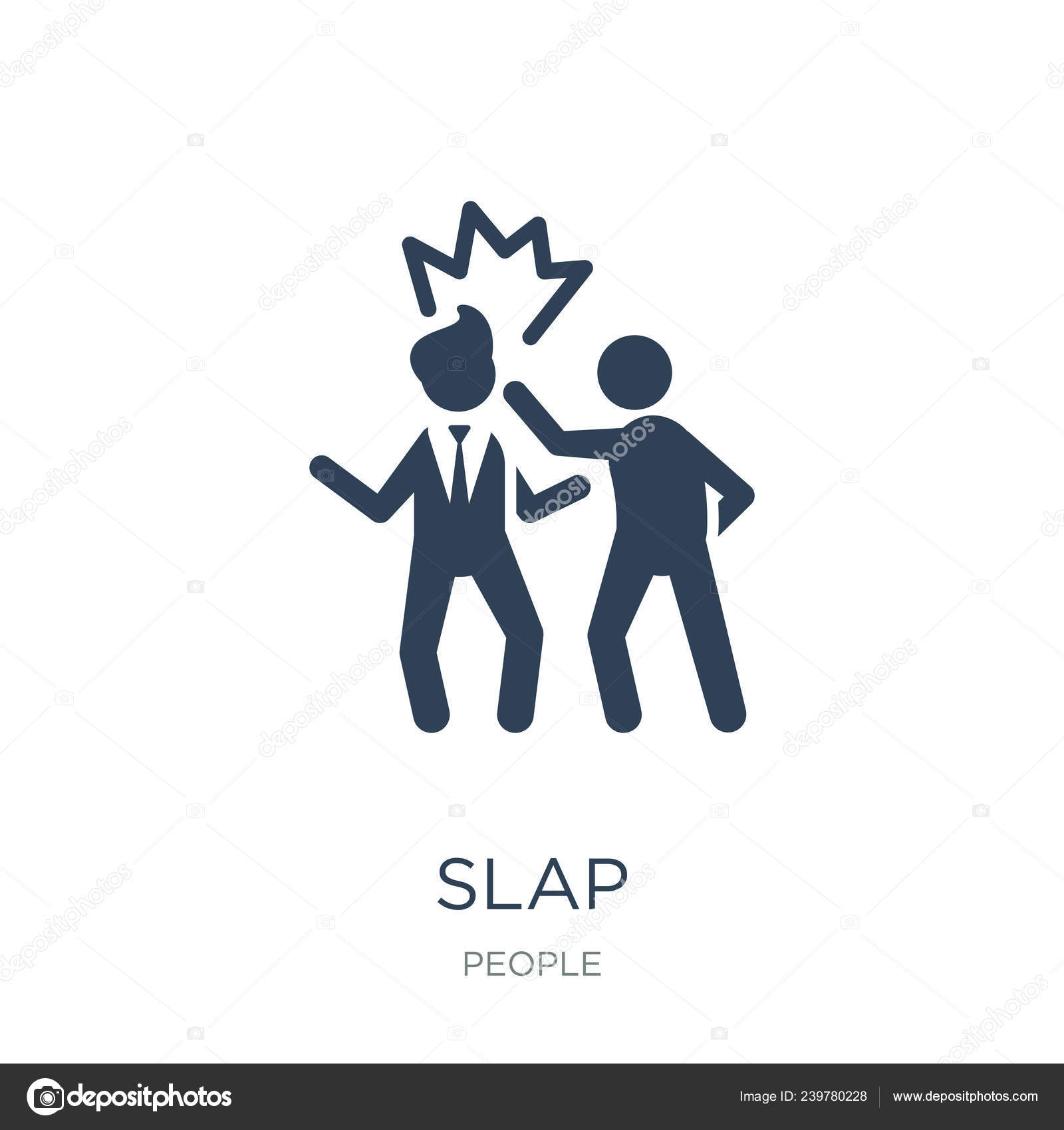 Slap Icon Vector White Background Slap Trendy Filled Icons People Stock ...