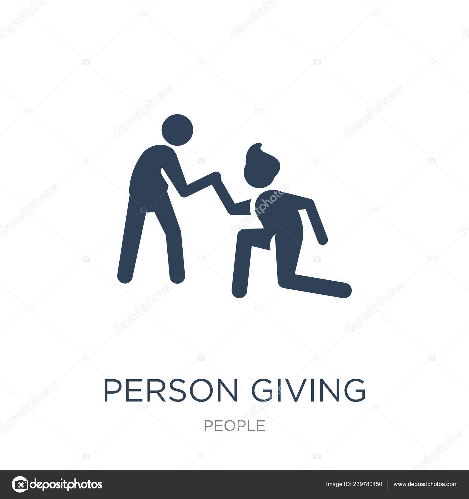 Person Giving Assistance Icon Vector White Background Person Giving ...
