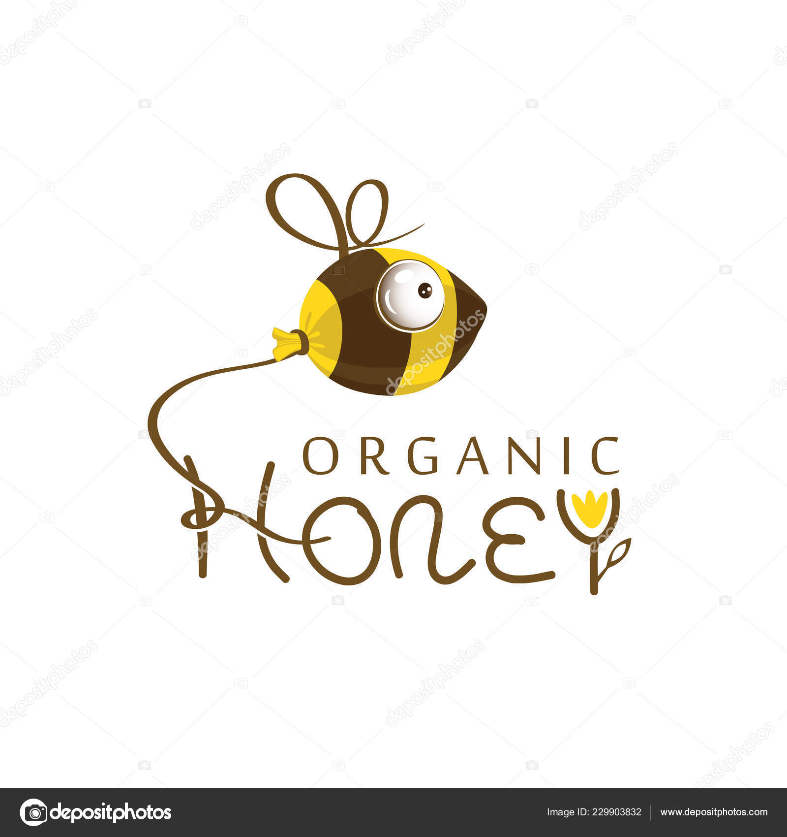 Logo Vector Abeja Cosmética Ecológica Para Bebés Vector de stock ...
