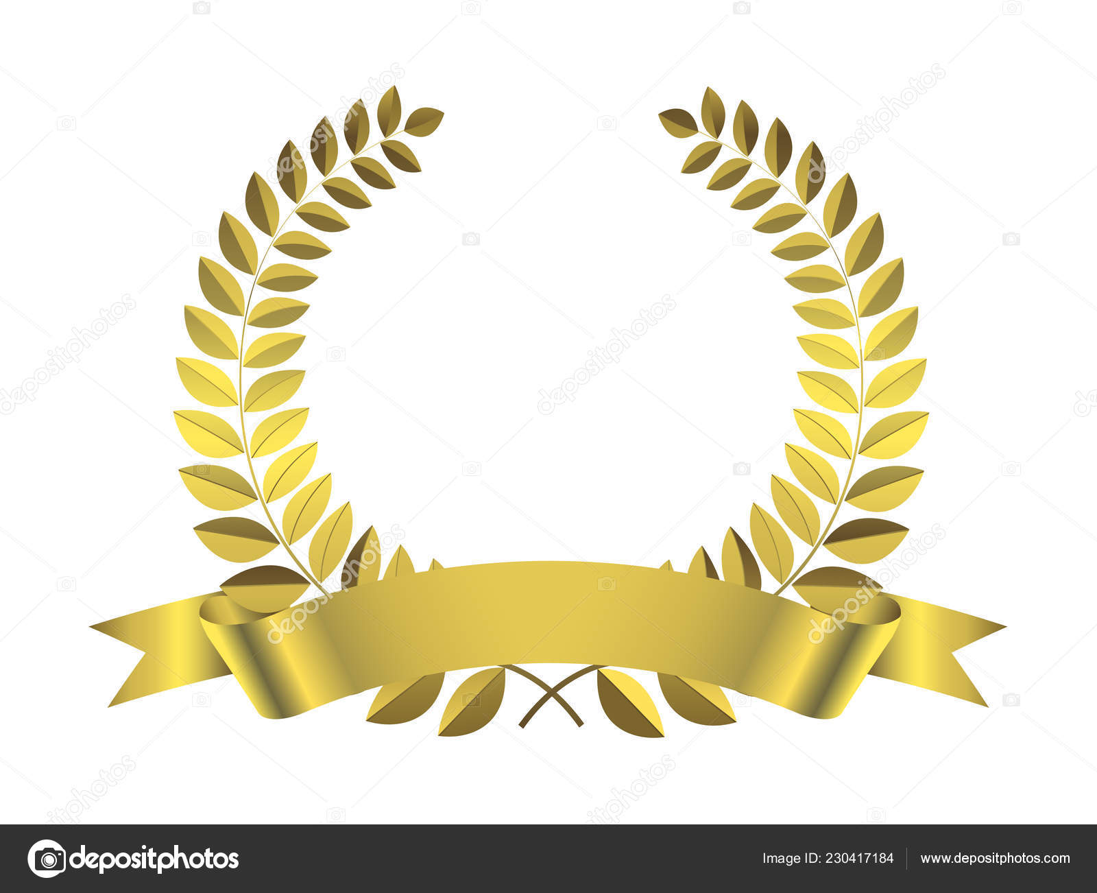 Golden Laurel Wreath Ribbon Stock Vector by ©Milan-M 230417184 Golden Laurel Wreath Ribbon Stock Vector by ©Milan-M 230417184