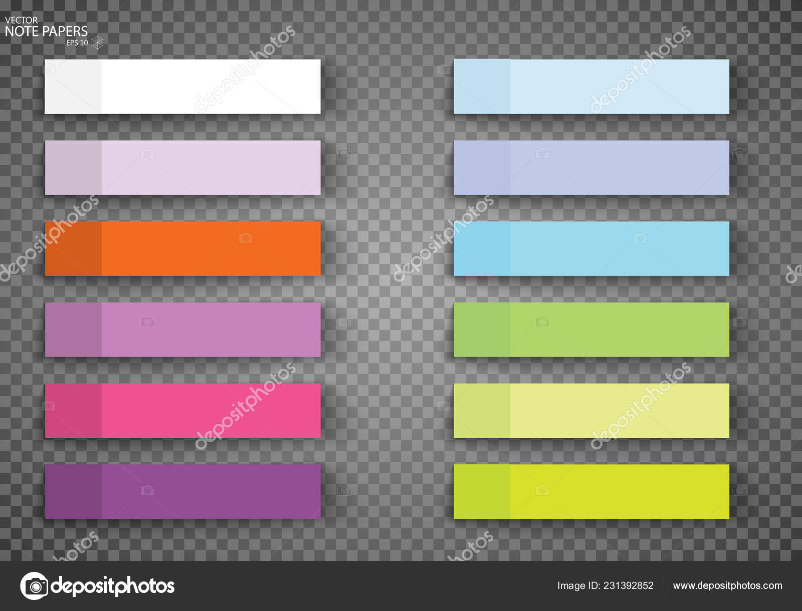 Set Color Sheets Note Papers Vector Illustration Stock Vector Image by ...