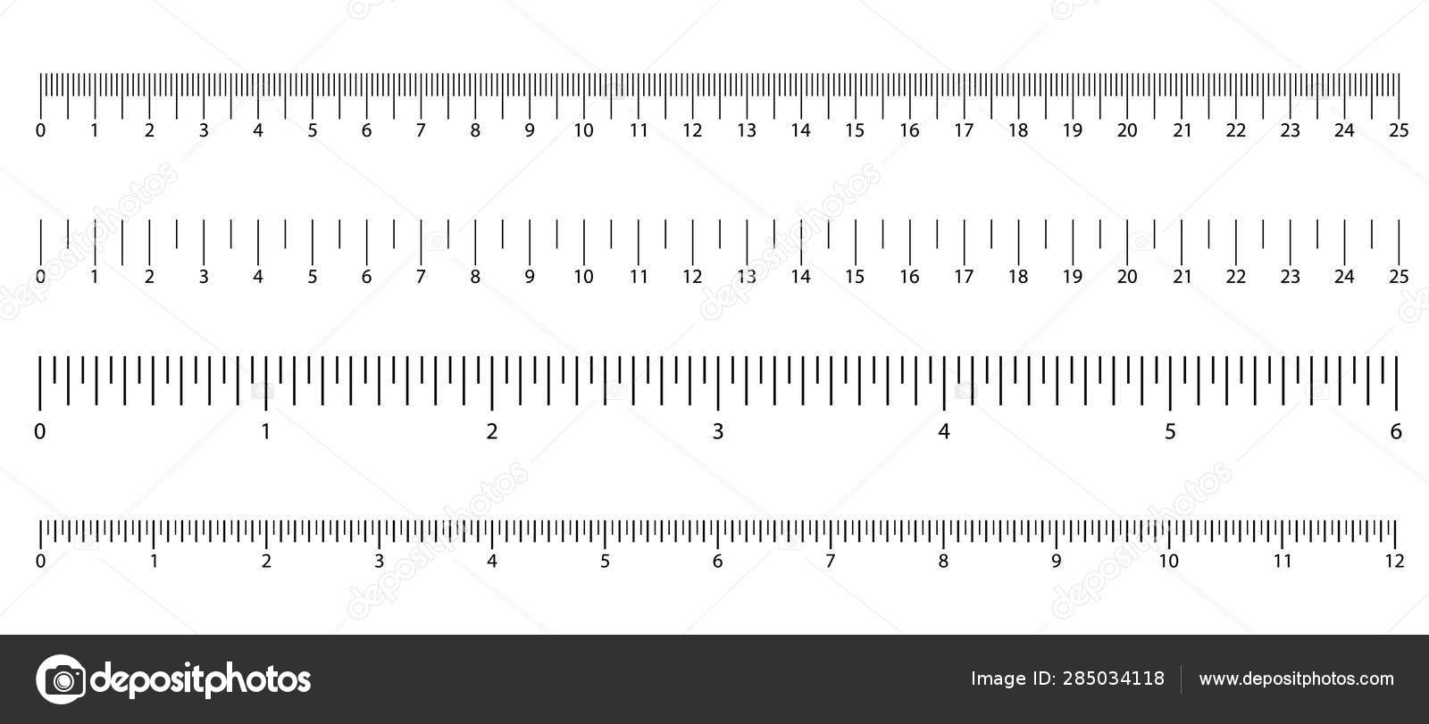 Set of size indicators with different unit distances. Abstract graphic ...