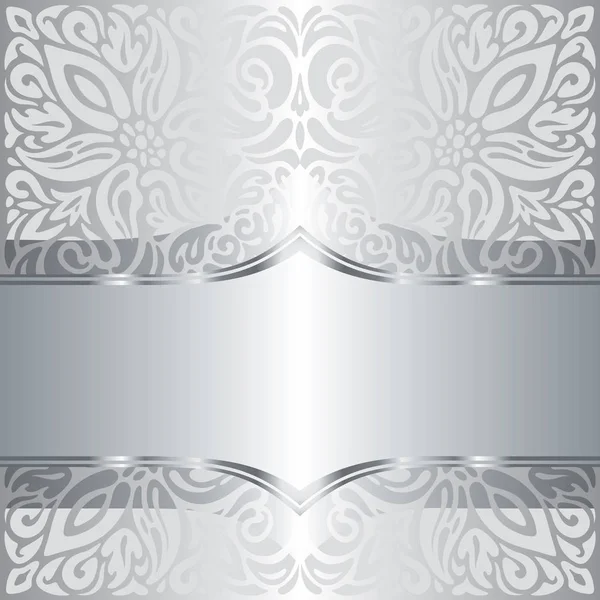 Silver Shiny Floral Vintage Pattern Wallpaper Background Design Stock ...