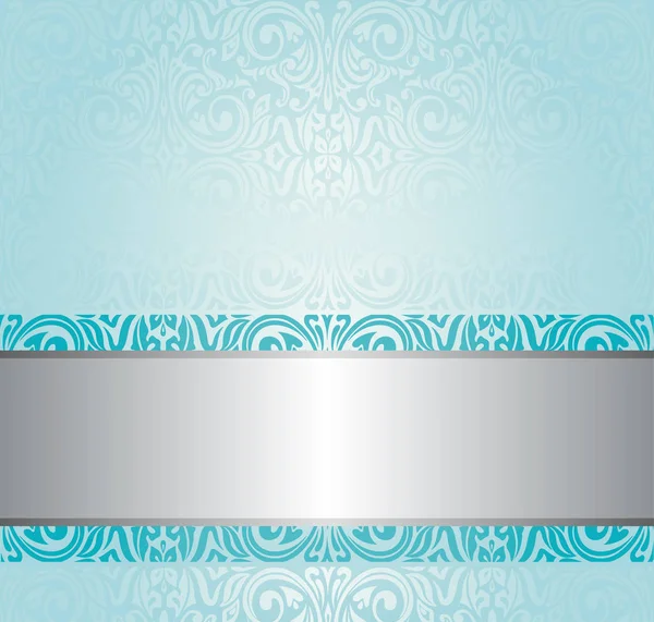Turquoise vintage invitation design — Stock Vector © erinvilar #78921992