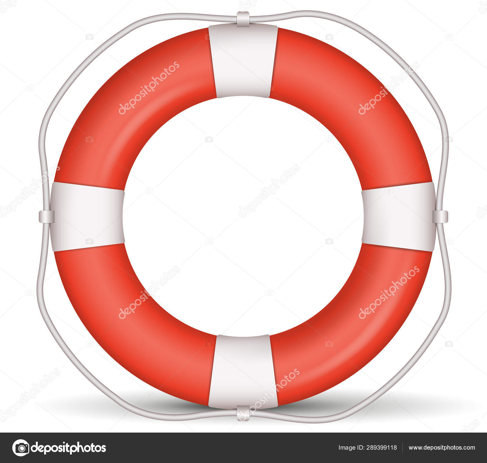 Red Lifebuoy Isolated White Background Vector Illustration Template ...
