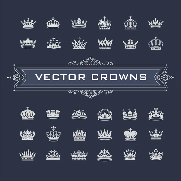 Crown Vector Set Collection Icons — Stock Vector © Kio777 12351444