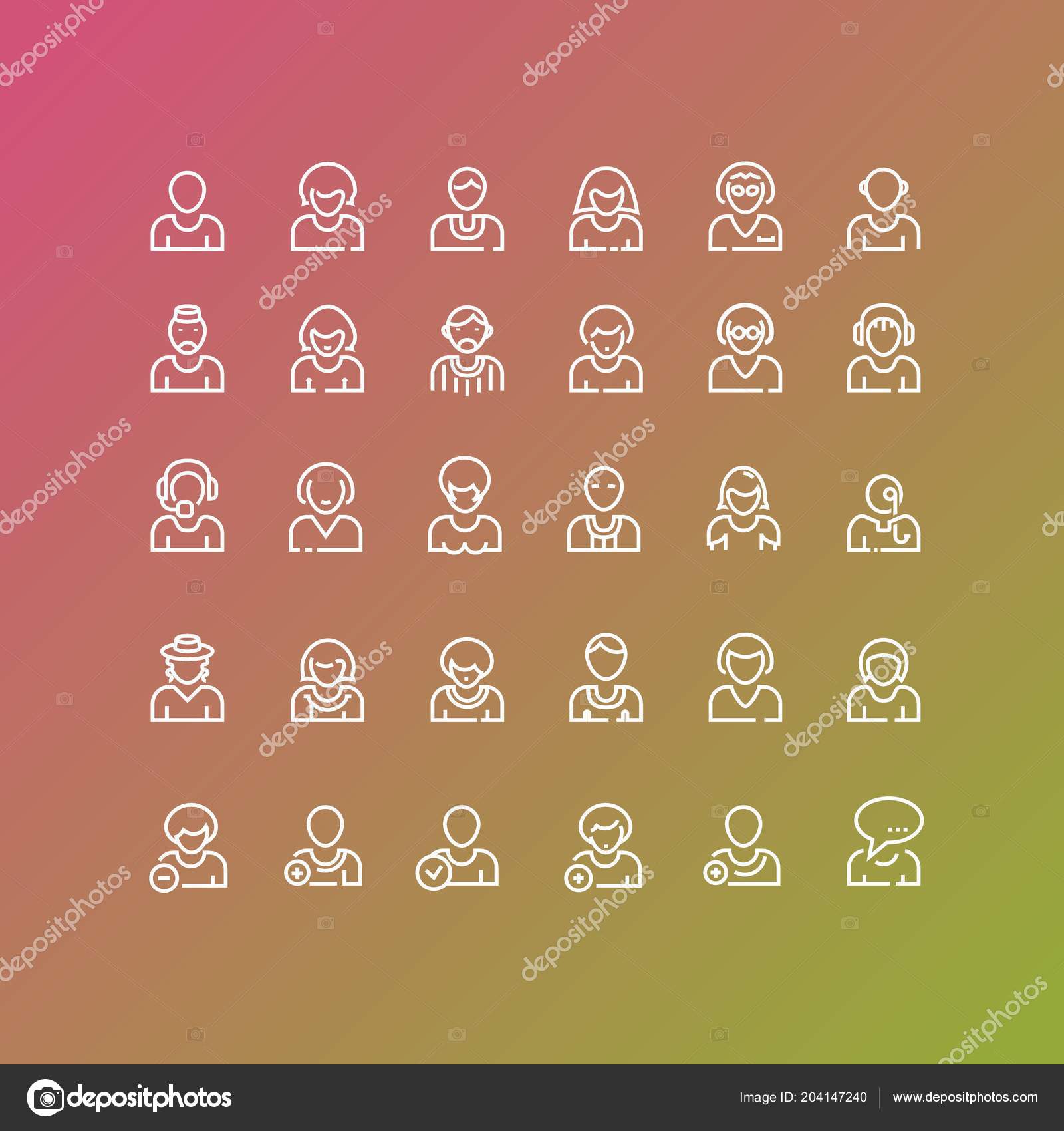 People avatars. Line icon Stock Vector Image by ©fontgraf #204147240