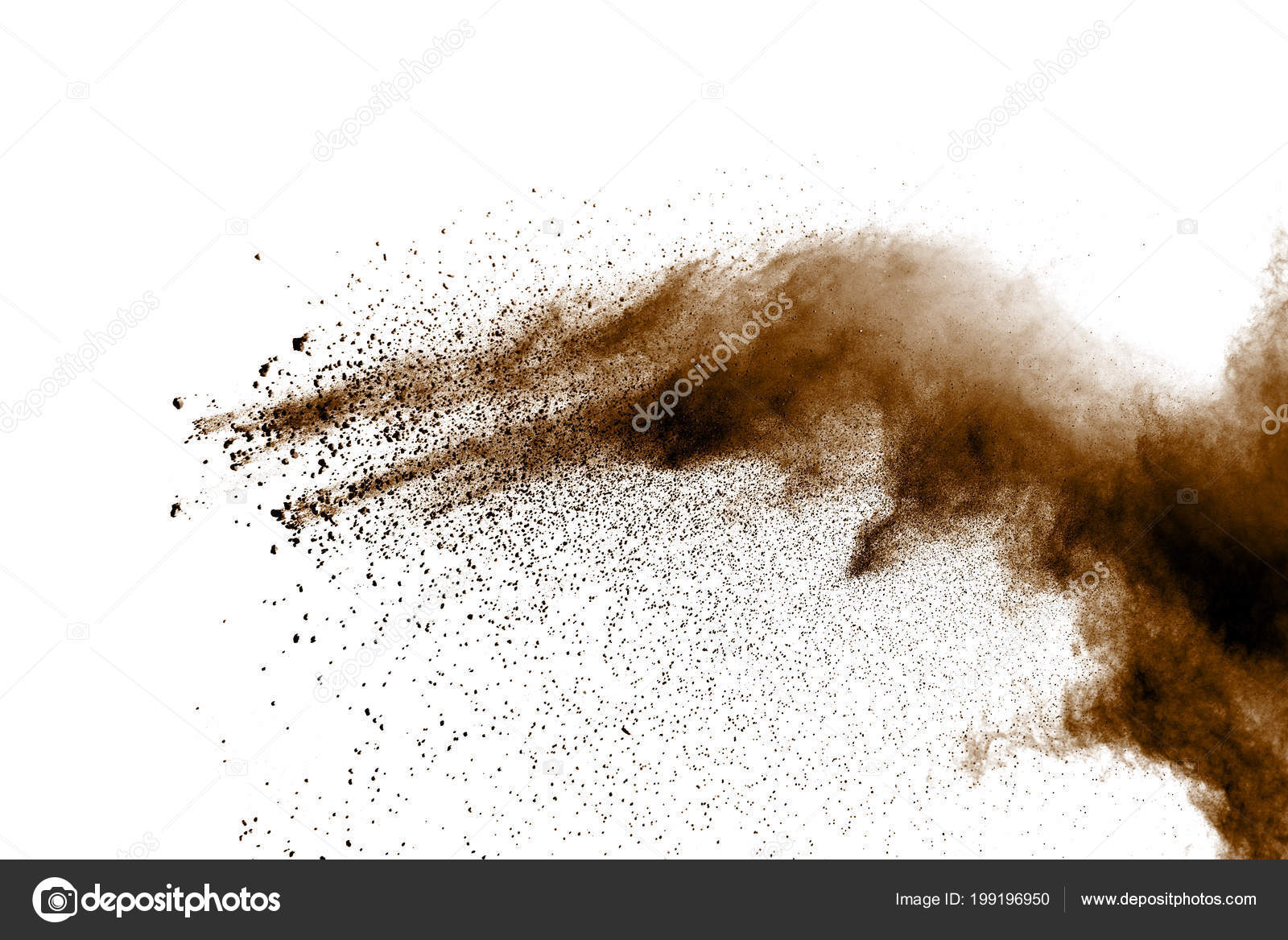 Explosive Powder Brown White Background Dry Soil Explosion White ...