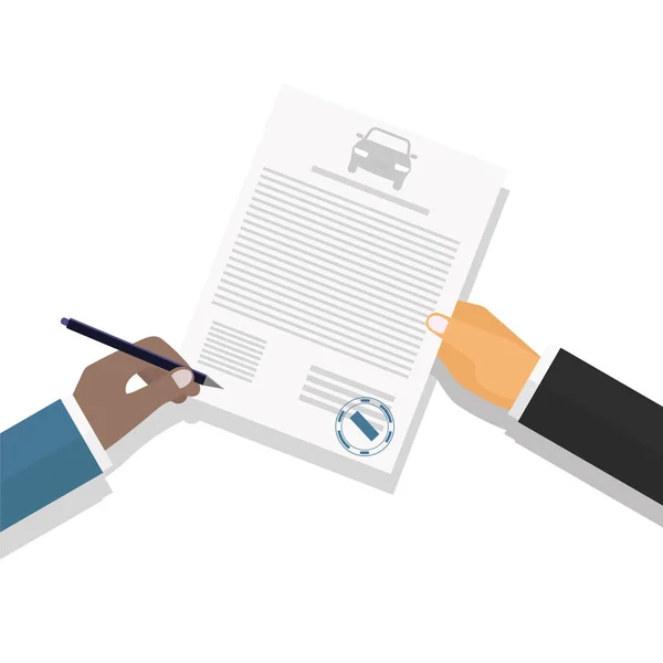 Vector drawing franchise agreement signing on white background Stock ...