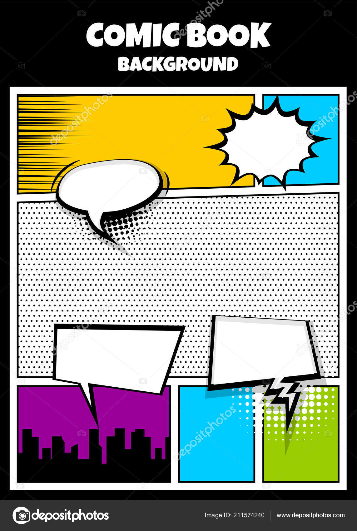 Color comics book cover vertical backdrop Stock Vector by ©helen.tosh ...
