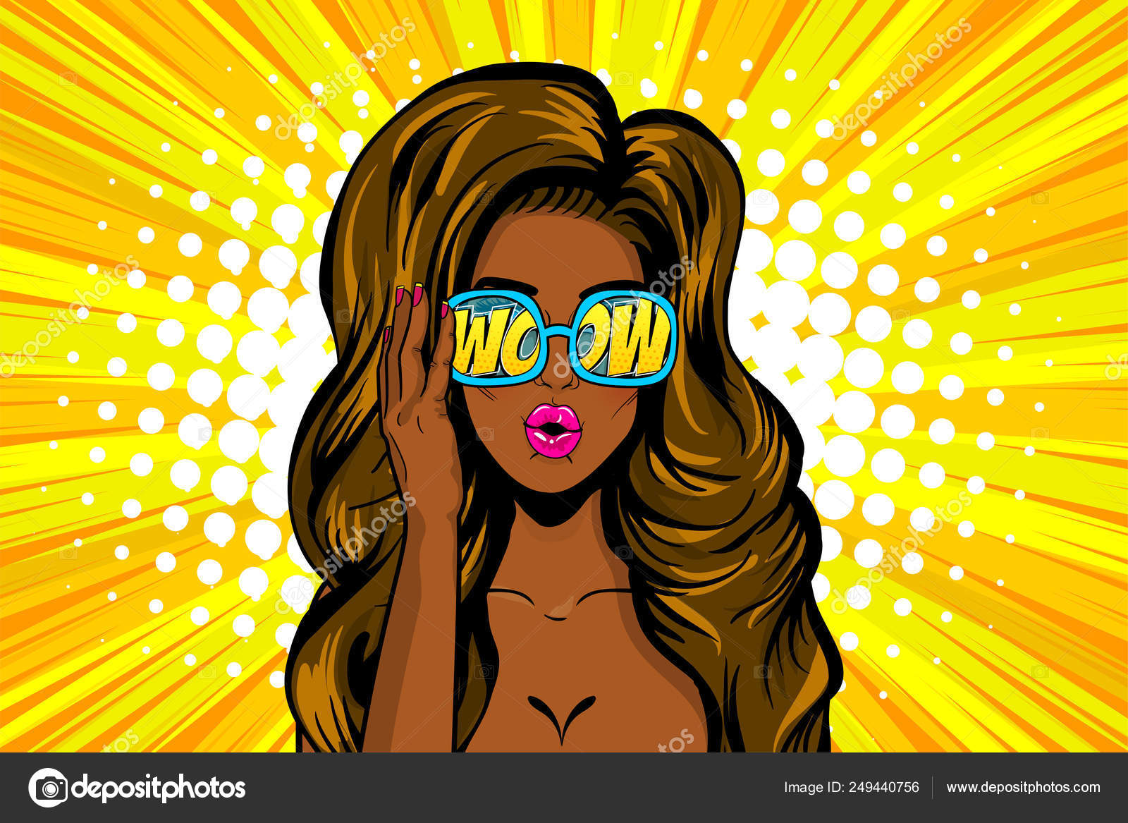 Wow Face Woman Pop Art Sale Advertise Stock Vector Image By ©helen Tosh