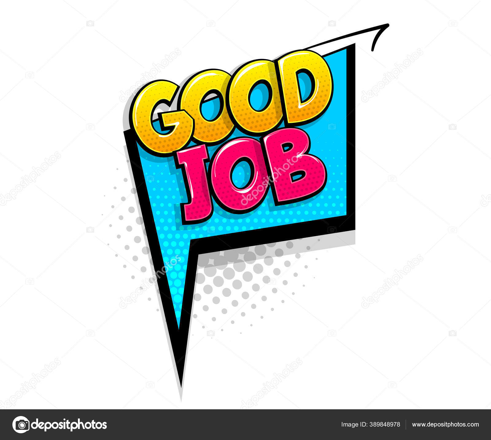 Comic text Good Job speech bubble pop art style Stock Illustration by ...
