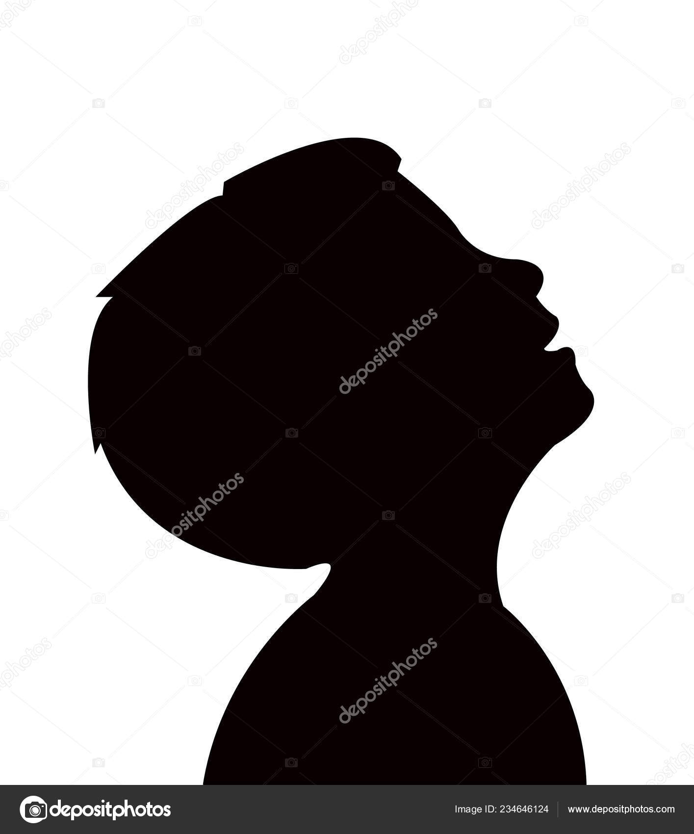 Child Head Silhouette Vector