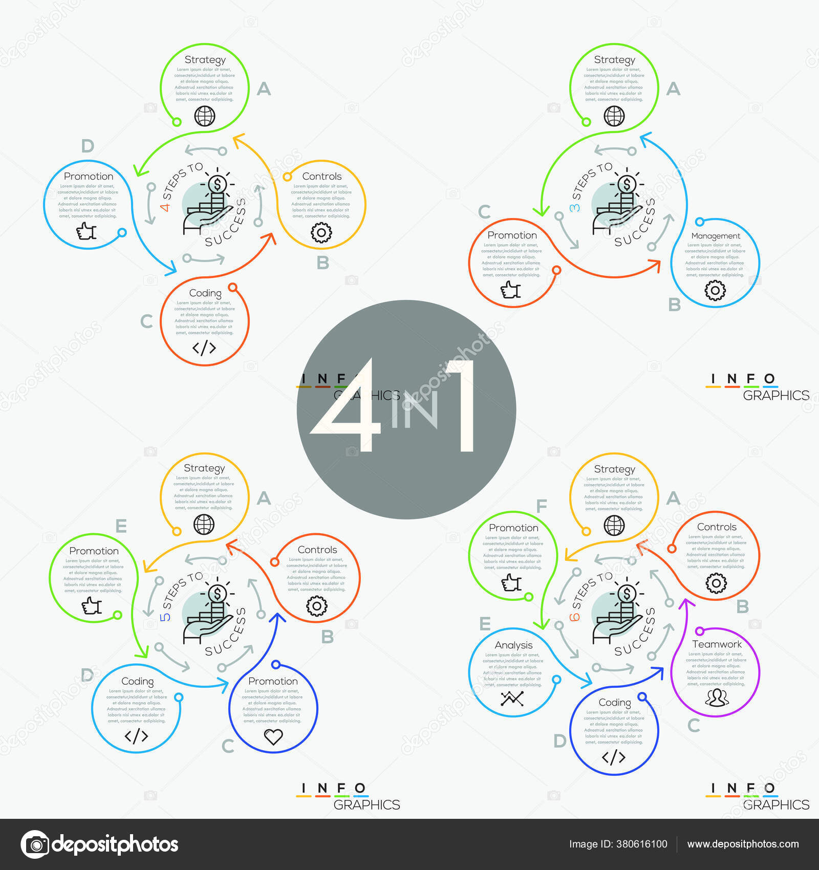 Bundle of four infographic design layouts Stock Vector Image by ©epic ...