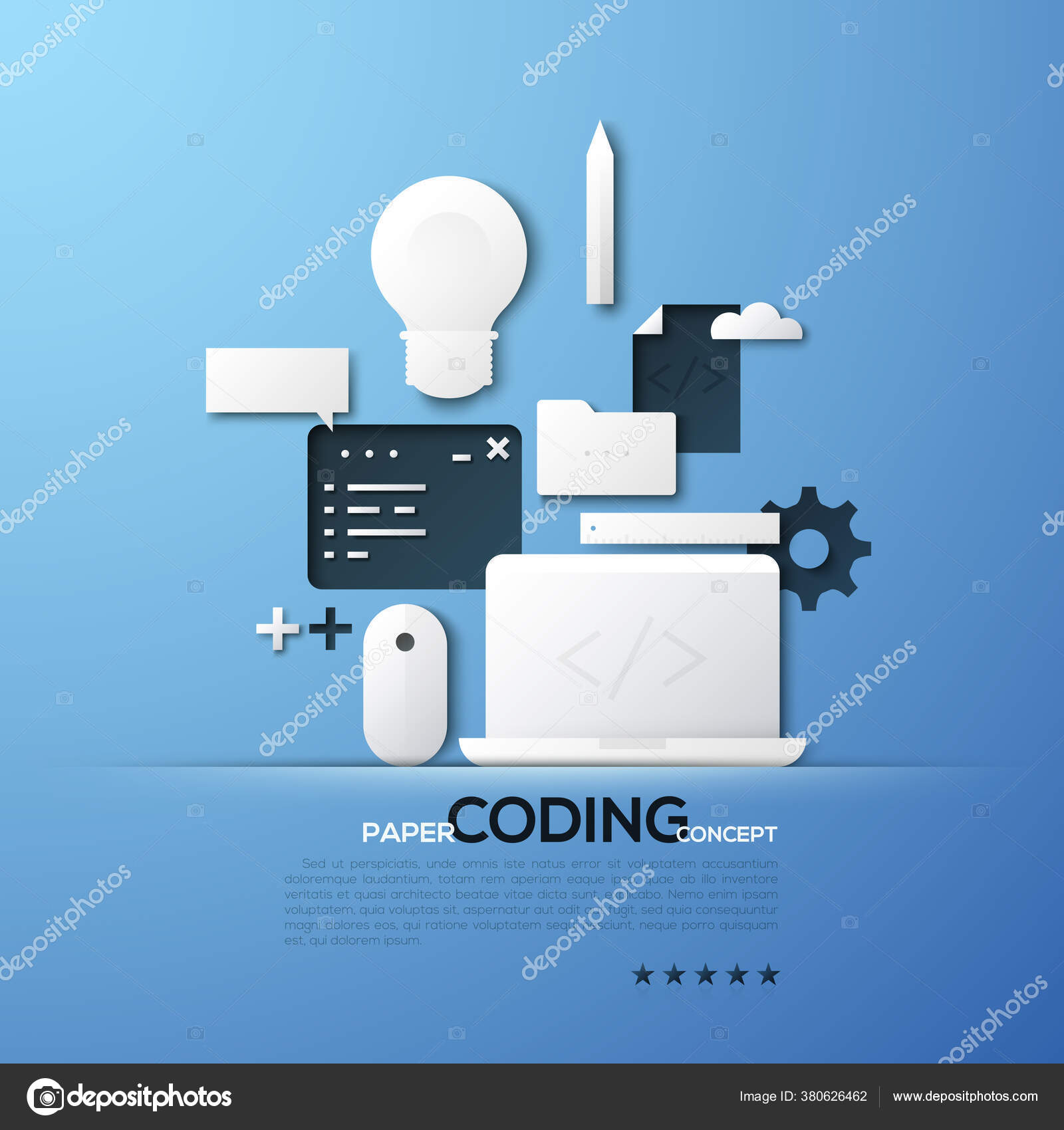 Paper concept of coding, front and back end software development ...