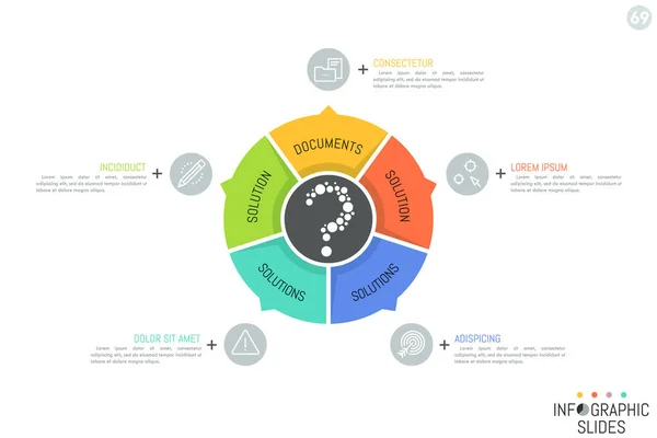 Circular diagram divided into 6 sectors with arrows pointing at icons ... Circular diagram divided into 6 sectors with arrows pointing at icons ...