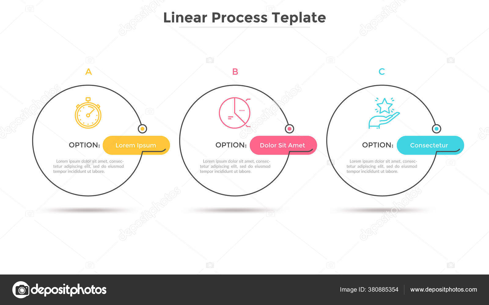 Three Circles Placed Horizontal Row Concept Strategic Development Plan ...