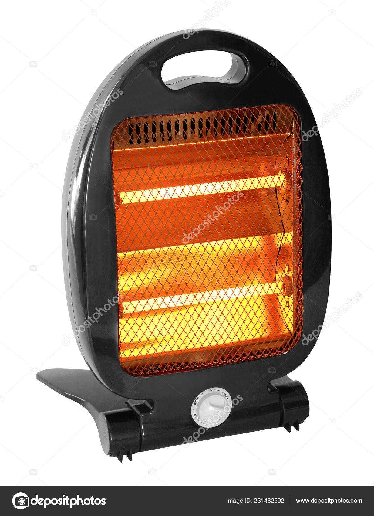 Quartz Halogen Heater Glowing Bars Isolated Clipping Path Stock Photo ...