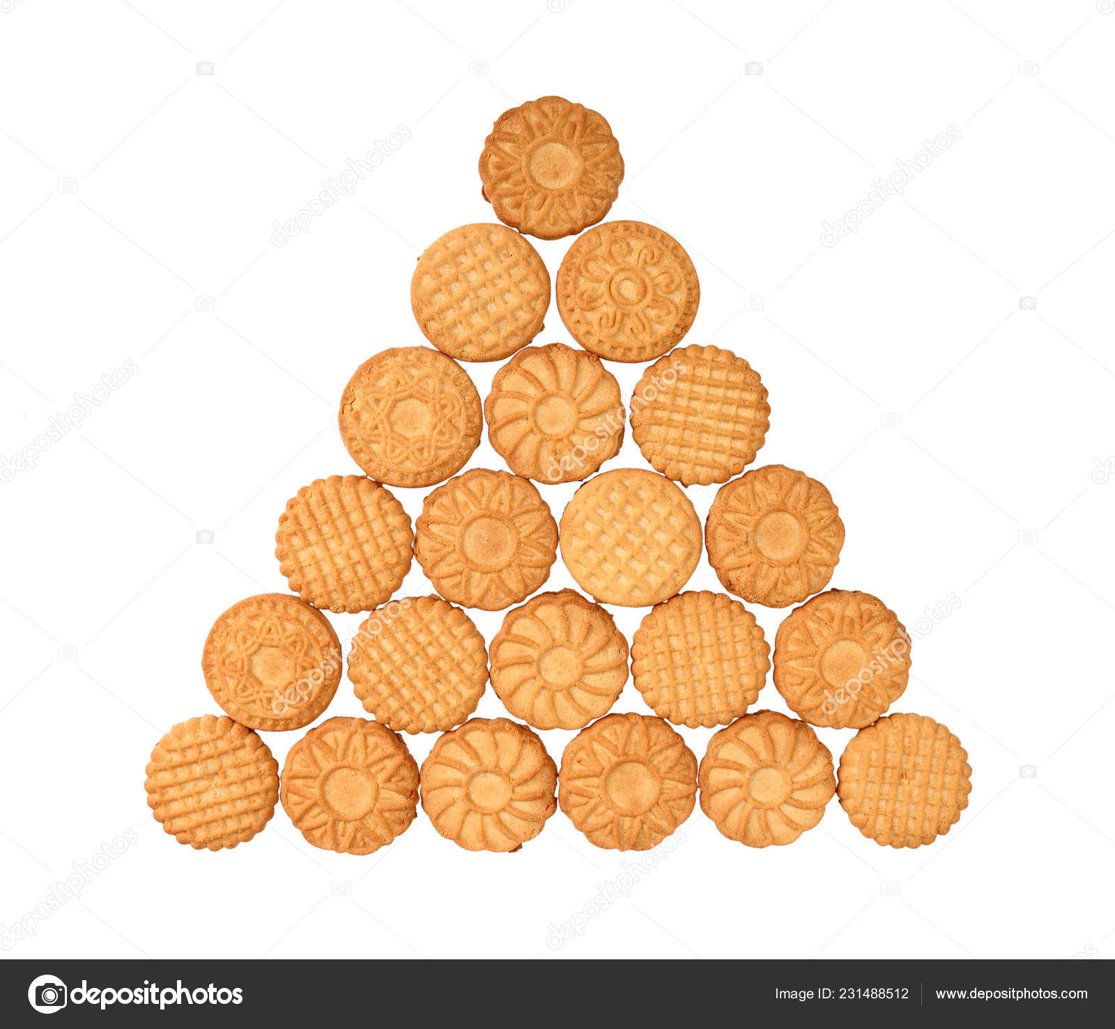 Biscuit Background Directly Isolated White Background Stock Photo by ...