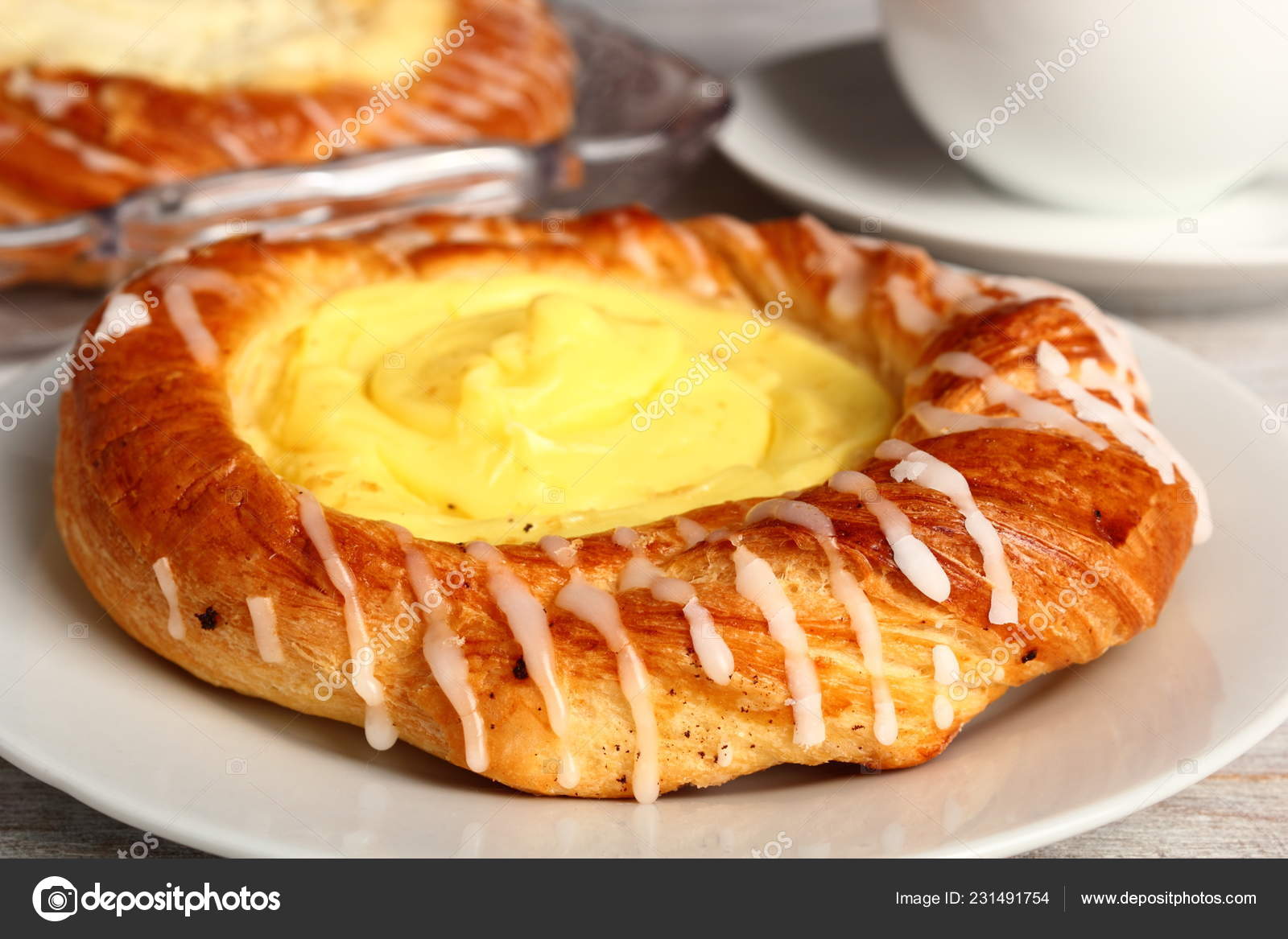 Danish Pastry Custard Filling Stock Photo by ©ffolas 231491754
