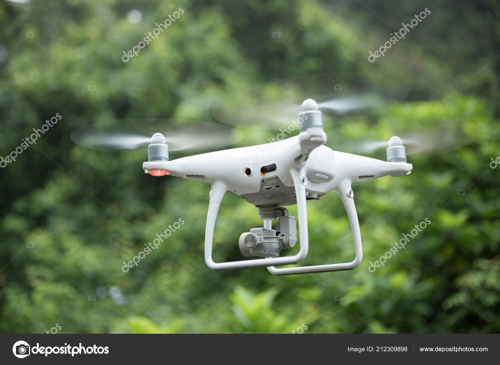White Drone Camera Flying Forest Stock Photo by ©lzf 212309898