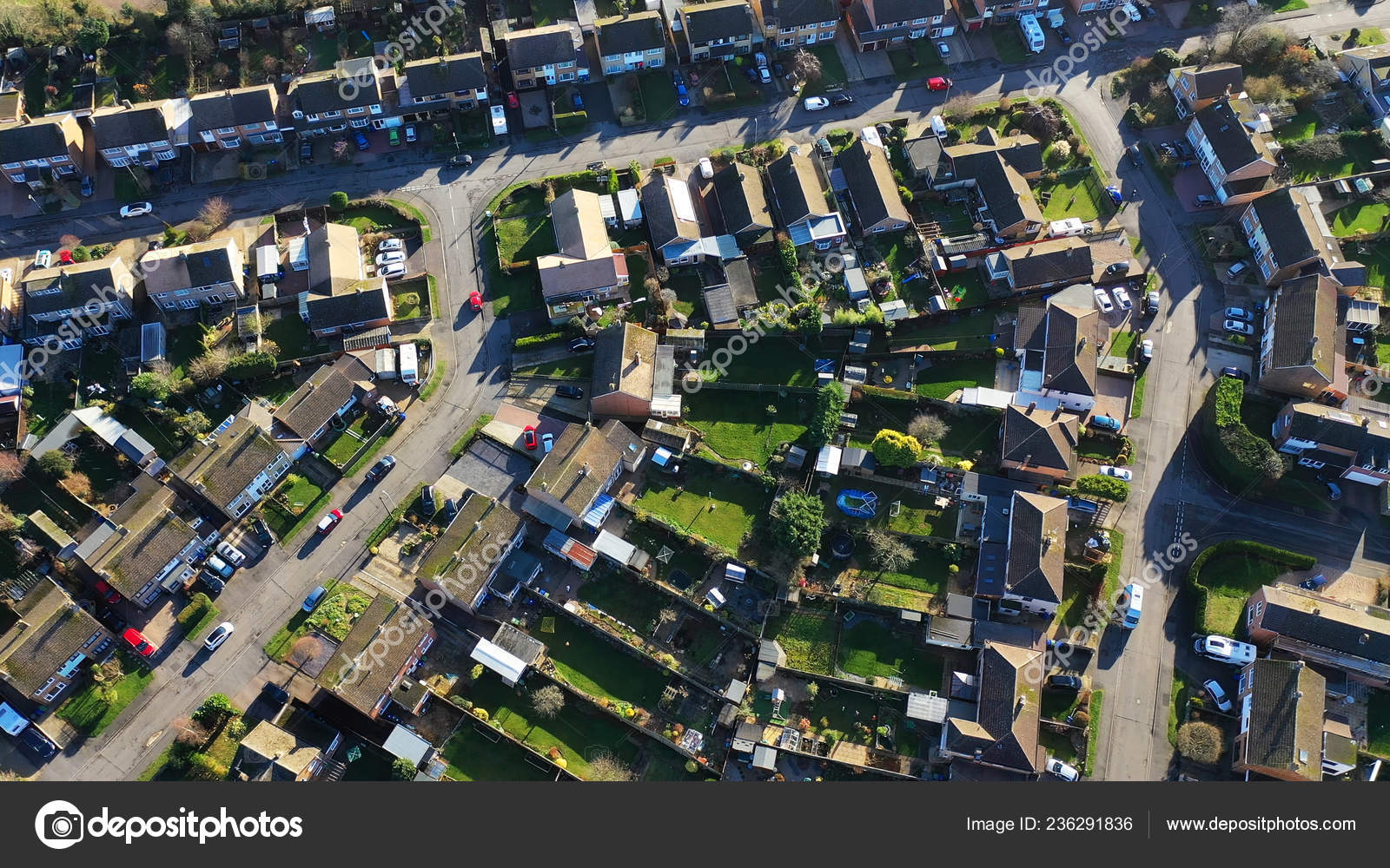 Aerial View Homes Suburban Setting England — Stock Photo ...
